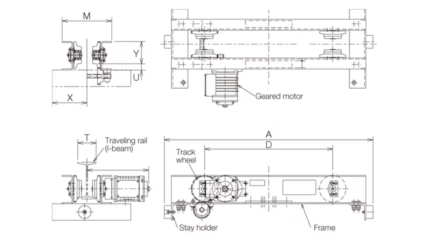 KITO Motorized Low-head End Carriage